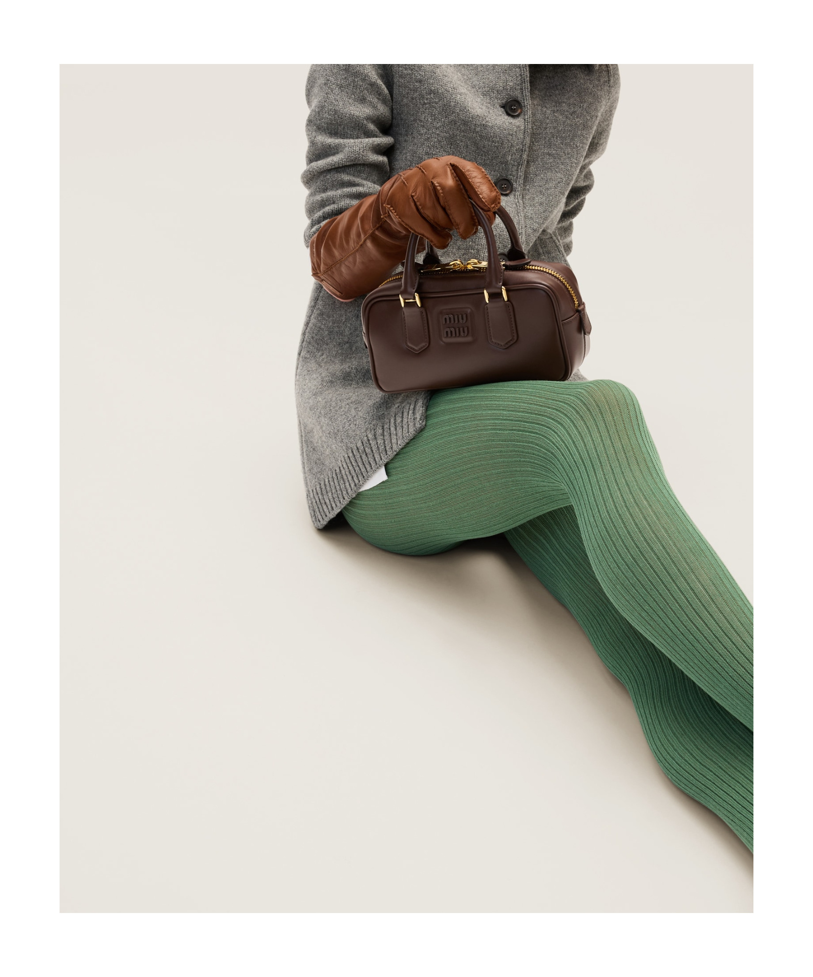 MIU MIU Miu Miu Arcadie Leather Top Handle Bag